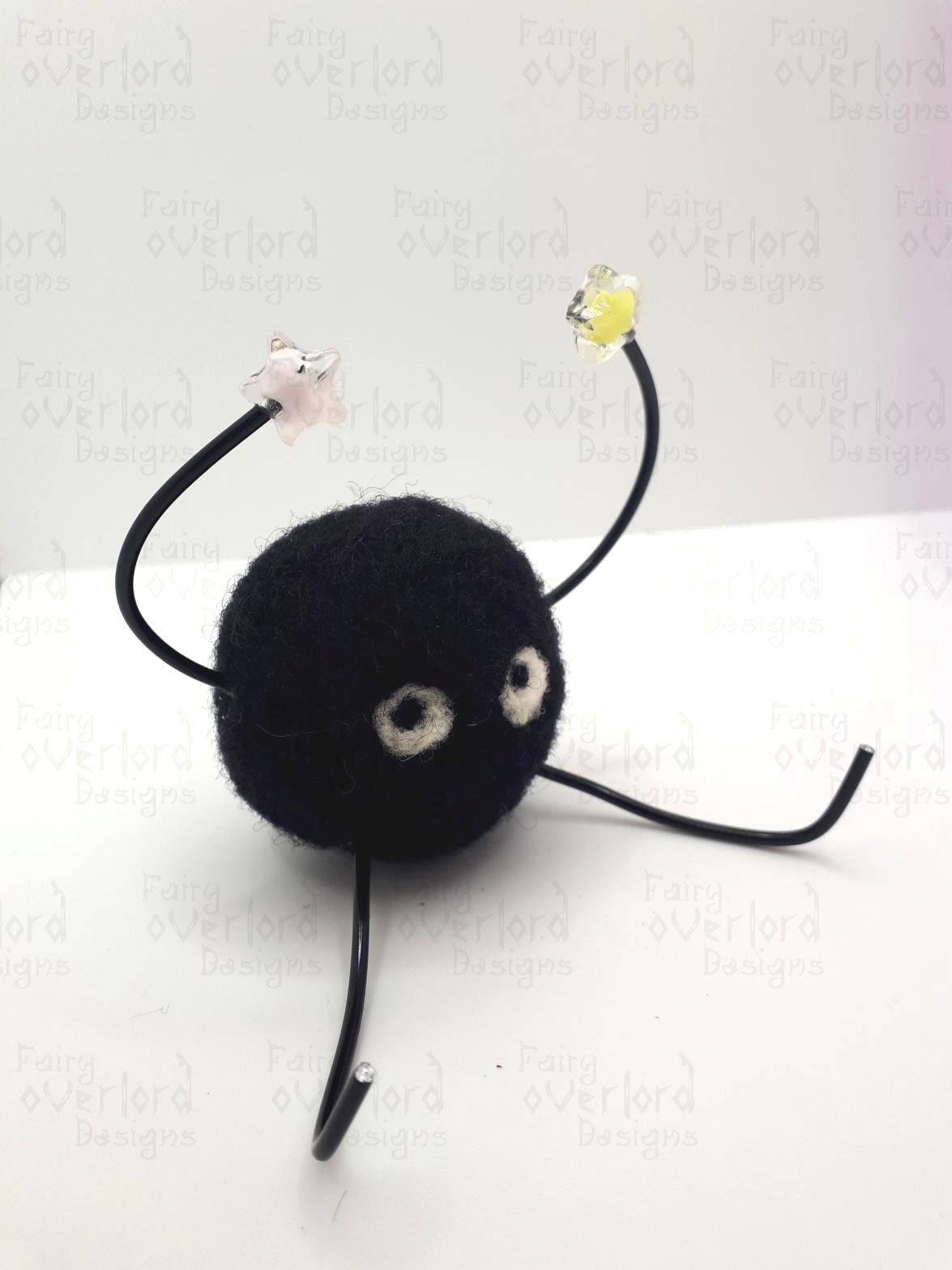 Seated Soot Sprite with Stars – Fairy Overlord Designs